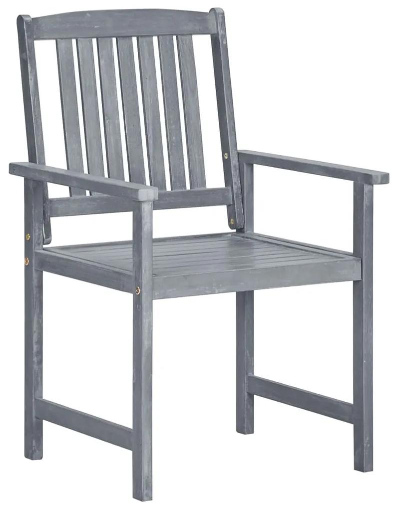 Zahradní židle s poduškami 8 ks masivní akáciové dřevo šedé,  3078227