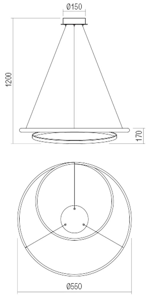 Redo 01-1888 závěsné LED stmívatelné svítidlo Torsion matně bílé, 29W, 4000K, ø55cm