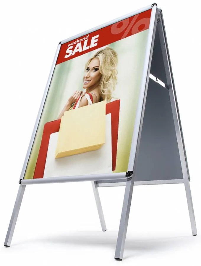 Reklamní áčko 500 x 700 mm, oblý roh, profil 25 mm, hliník