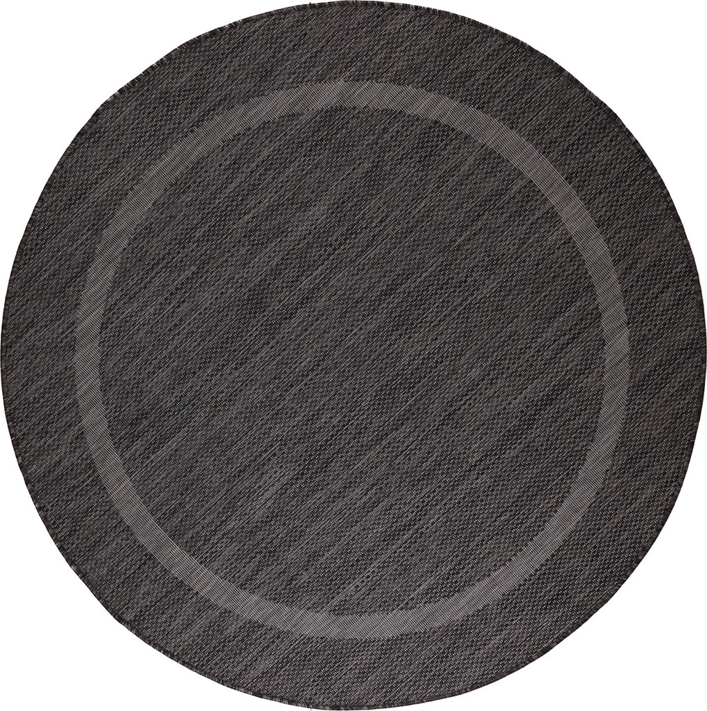Ayyildiz, Kusový koberec Relax 4311 Black kruh, 200x200 (průměr) kruh, černá, chodba / předsíň