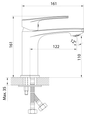 Samona - Umyvadlová baterie KORANA 16 cm lesklý chrom