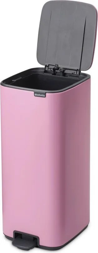 Růžový nášlapný ocelový odpadkový koš 30 l Bo – Brabantia