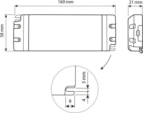 Nábytkový LED napájecí zdroj McLED 24VDC 40W 1,65A ML-732.071.11.1