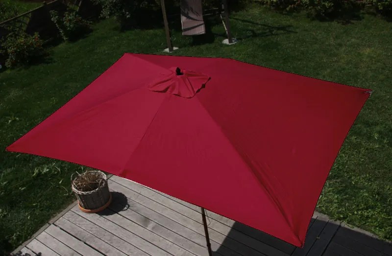 Slunečník Florida 2x3m - polyester/dřevo - bordeaux