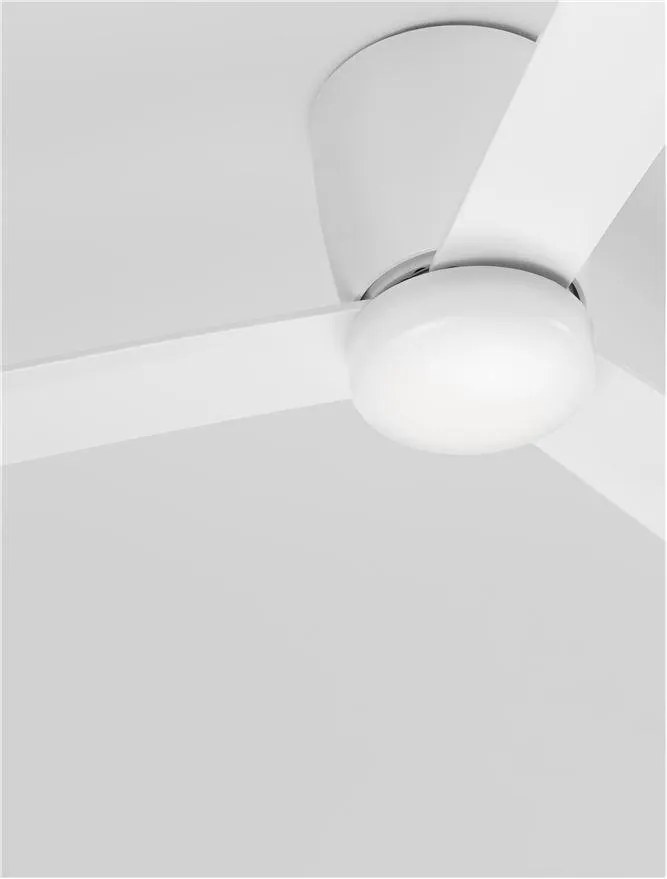 NV 9952325 Stropní ventilátor DELL tělo z hliníku matná bílá 3ABS dřevěné listy - NOVA LUCE