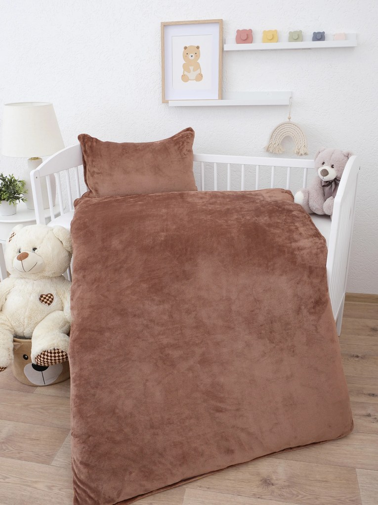 Povlečení mikroplyš do postýlky Exclusive – Laura mocha mousse