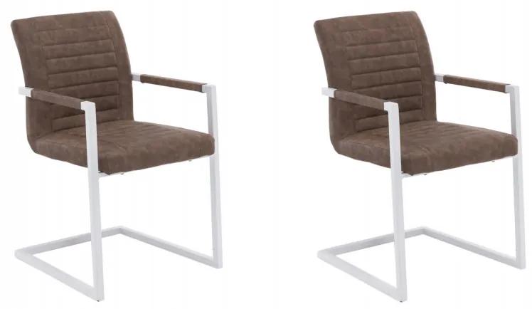 Set 2 elegantní židlí Pitton II  světle hnědo/bílá