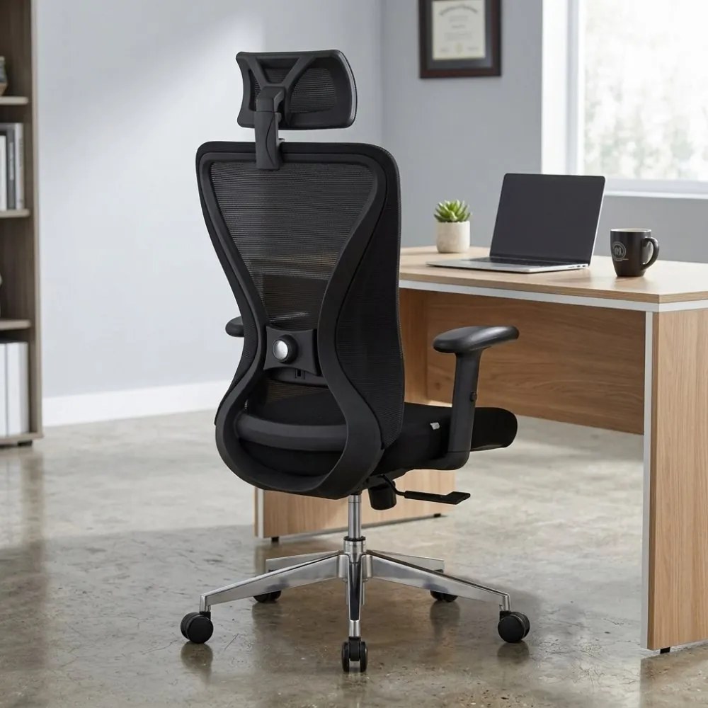 Kancelářská ergonomická židle Neoseat NICOLE — síť / látka, černá, nosnost 150 kg