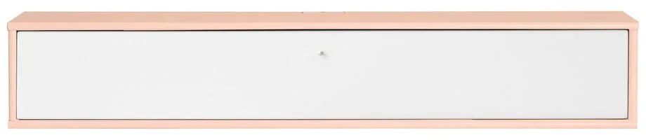 Bílý/světle růžový TV stolek 133x22x32,5 cm Mistral – Hammel Furniture