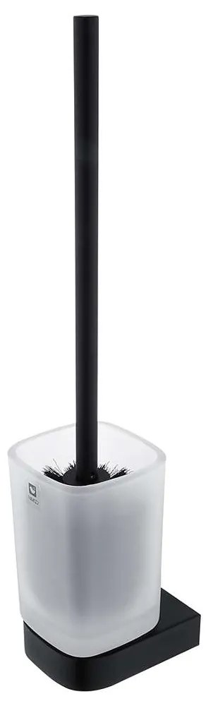 Nimco Nikau - WC štětka s držákem, matné sklo/černý mat NKC 30094CN-90