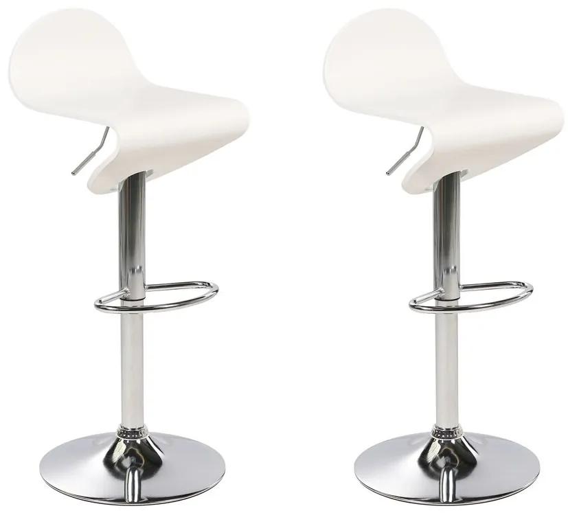 Sada 2 otočných barových židlí bílé LIVERPOOL Beliani