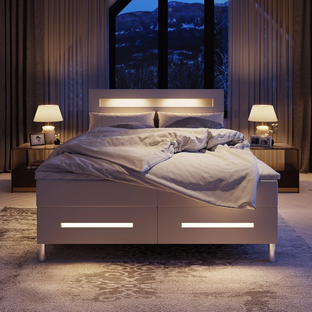 MSL Kontinentální čalouněná postel BENZEMA (160 x 200 cm) Barva látky: MONOLITH 62