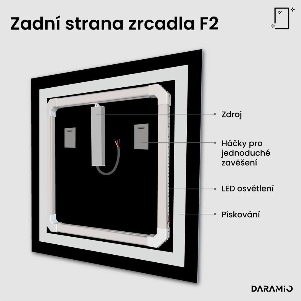 Zrcadlo do koupelny s LED osvětlením F2