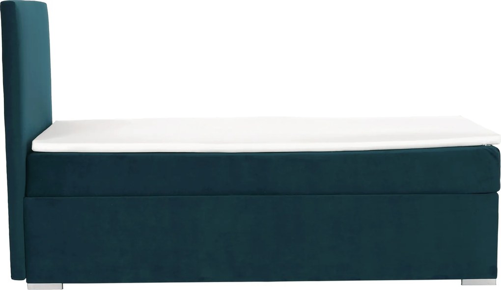 Boxspringová postel, jednolůžko, zelená, 90x200, pravá, SAFRA