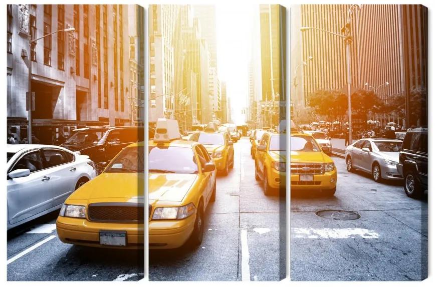 Vícedílný obraz Taxi Na Slunci Nyc Nedostatek Nedostatek Plátno Canvas 180x120