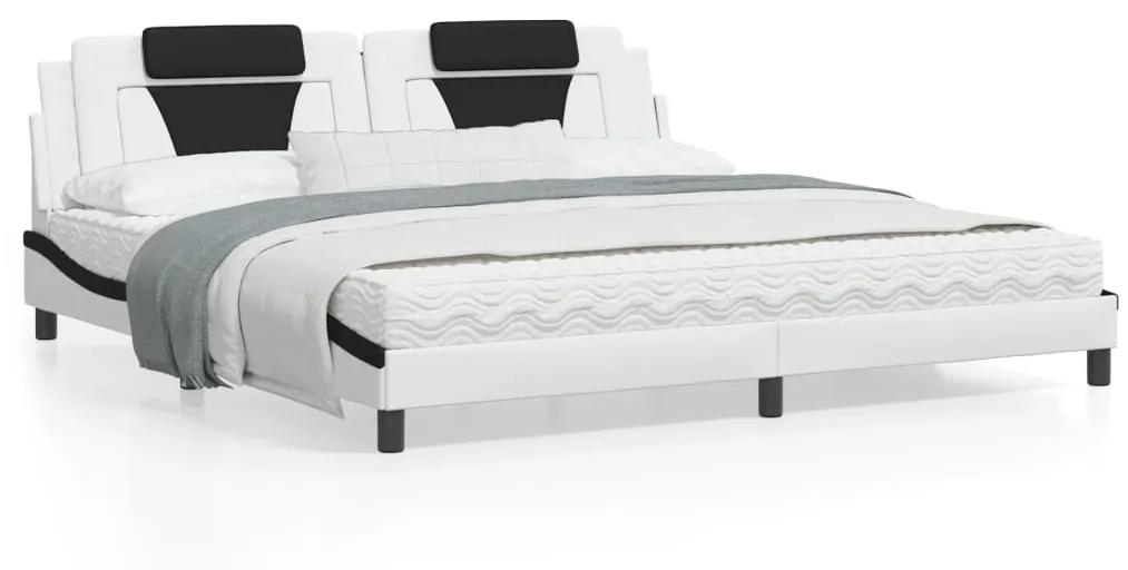 Rám postele s LED osvětlením bílý a černý 200x200 cm umělá kůže,  3214049