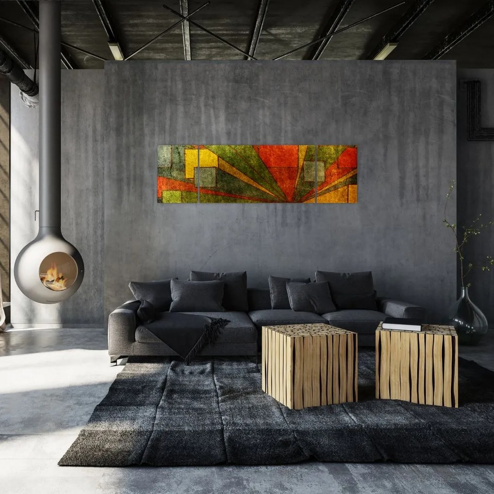 Obraz geometrické abstrakce (170x50 cm)