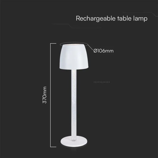 LED Stmívatelná nabíjecí stolní lampa LED/3W/5V 3000K bílá