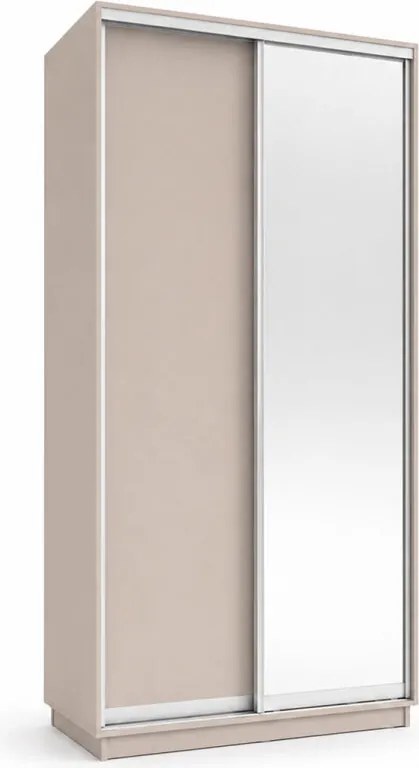 Skříň s posuvnými dveřmi 1200x2200x600 1LTD 1 Zrcadlo Kašmír, profil stříbrný