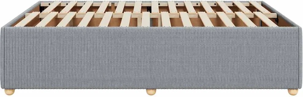 Rám postele bez matrace světle šedý 160 x 200 cm textil 3284949