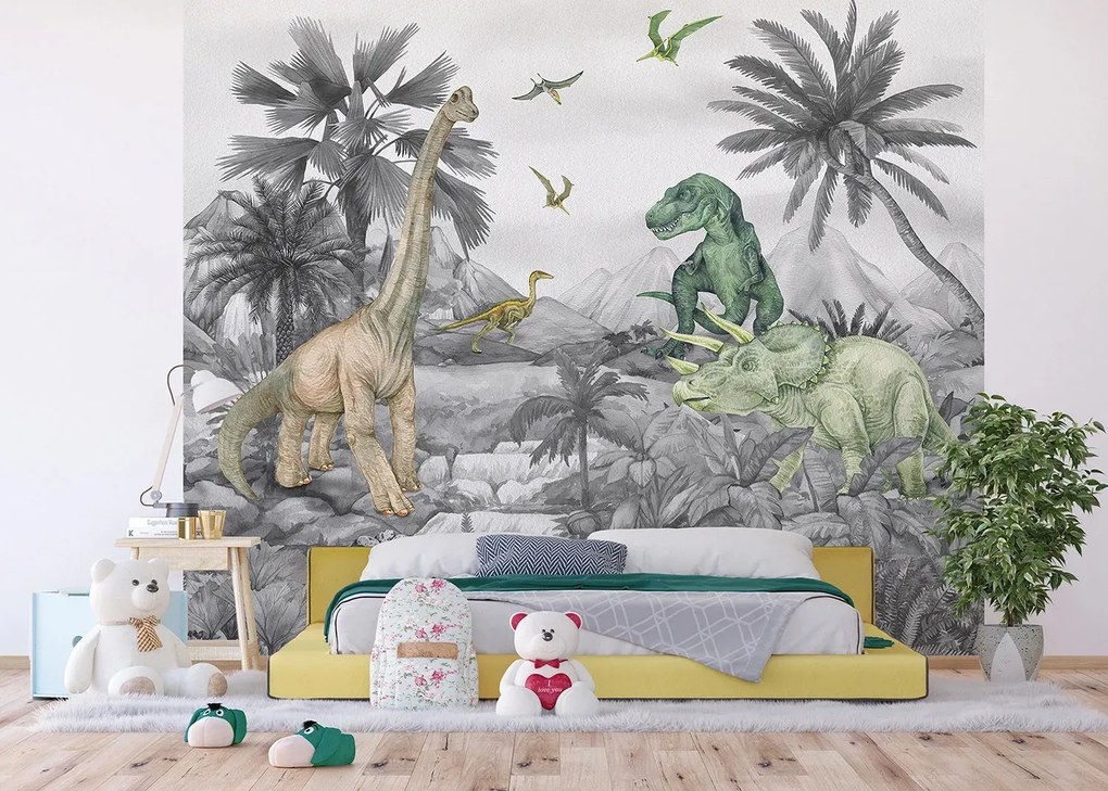 Dětská vliesová fototapeta na zed' Dino | 300 x 270 cm | DDTD4P5091