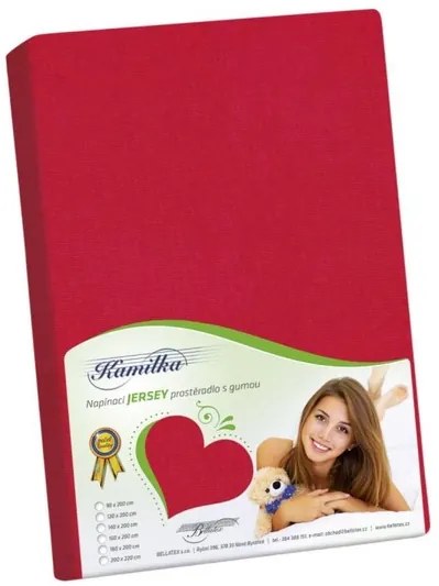 Bellatex Prostěradlo jersey červená rozměr 120x200 cm