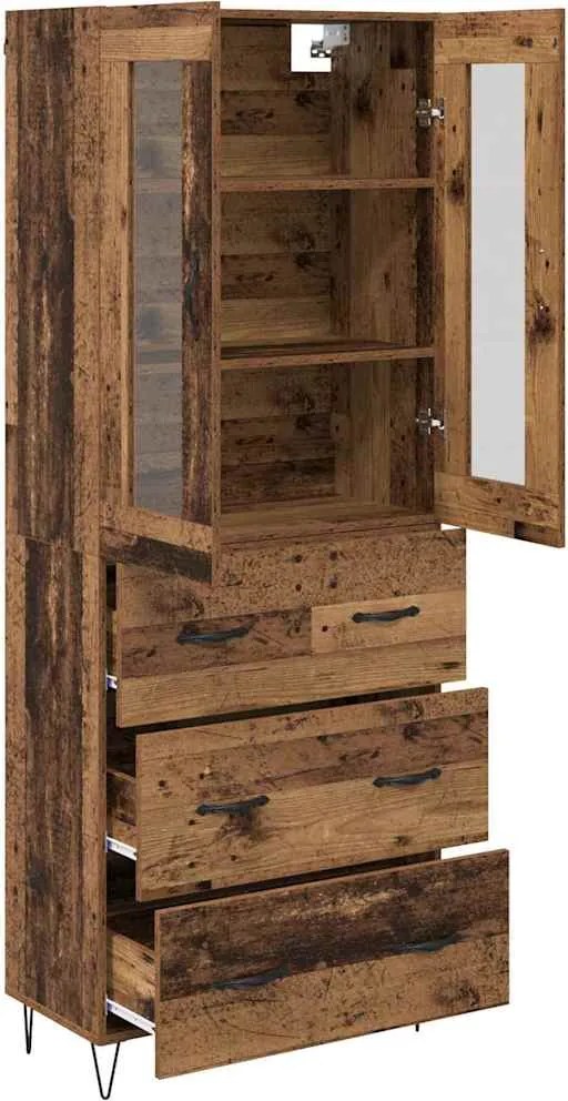 Vysoký bufet Staré dřevo 69,5 x 34 x 90 cm Kompozitní dřevo 3402695