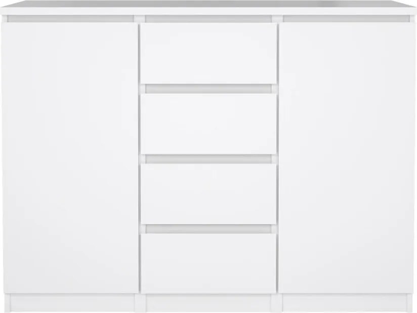 Komoda Simplicity 121 x 50 x 91 cm, bílý lesk
