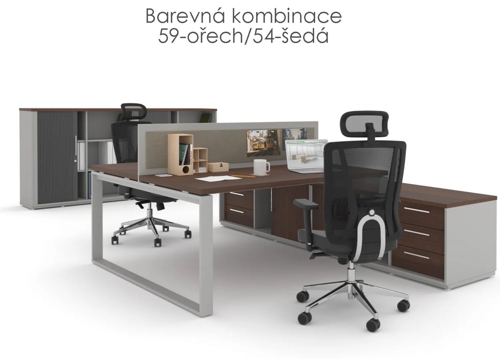 NABYTEK-DESIGNOVY.CZ - DESK32U - Konferenční stůl EPIC (více os.), 320/400cm, ocelová podnož U, (více modulový), dub/černá