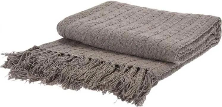 Béžová pletená deka s přírodní bavlny, přehoz na gauč a teplá přikrývka v  jednom | BIANO
