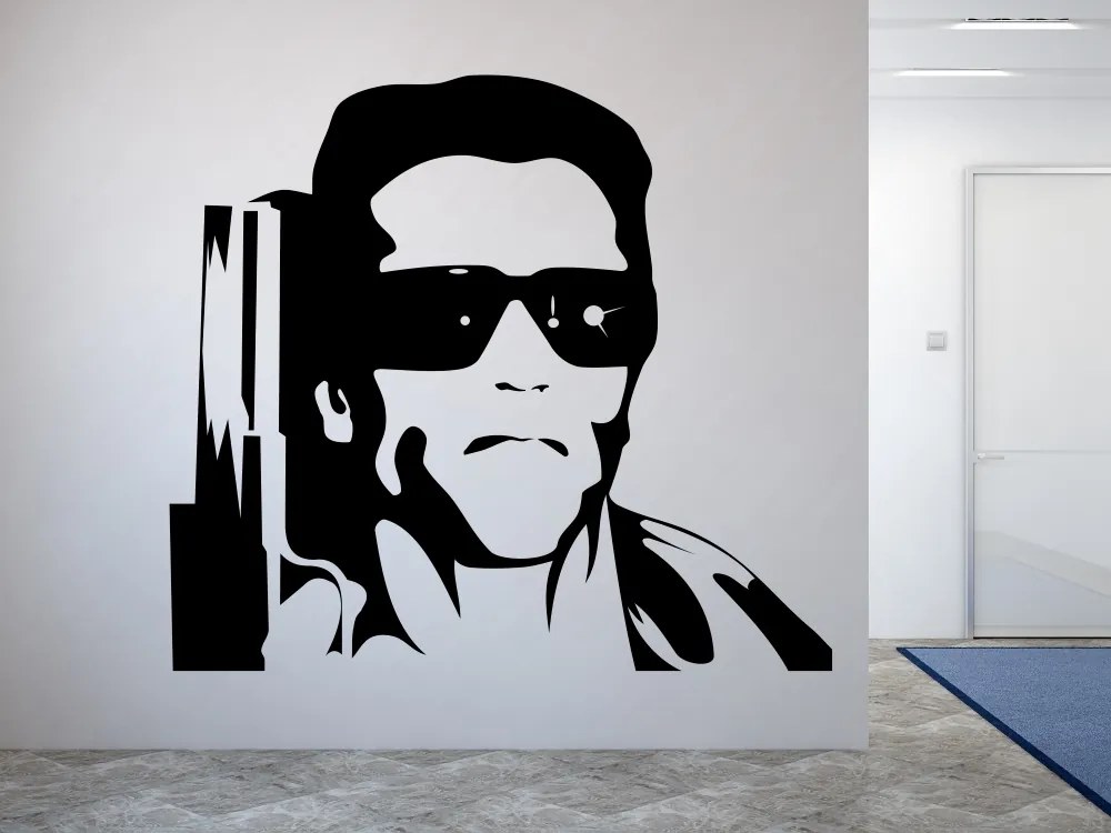 Arnold Schwarzenegger Terminátor - Samolepka na zeď (100x90cm) - Rawe.cz