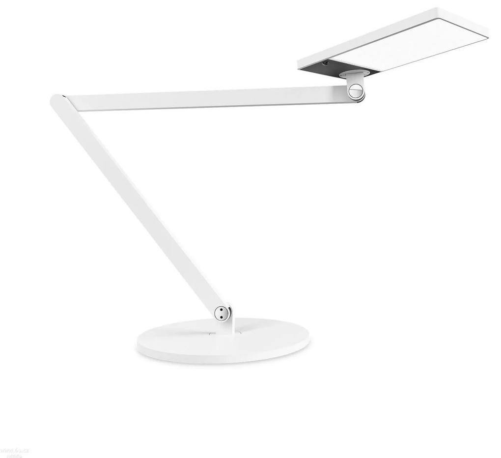 Xal 059-2811677O + 059-2891117 Task, bílá stolní lampa s dotykovým stmívání, senzorem přítomnosti a USB, 12W LED 4000K, výška 35+50cm