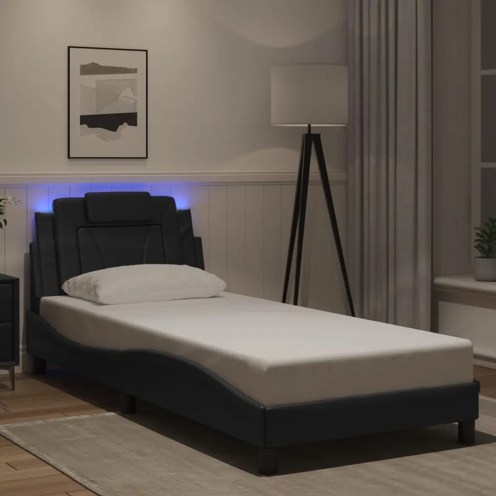 Rám postele Viana s LED bez matrace černý 90 x 190 cm 3213987