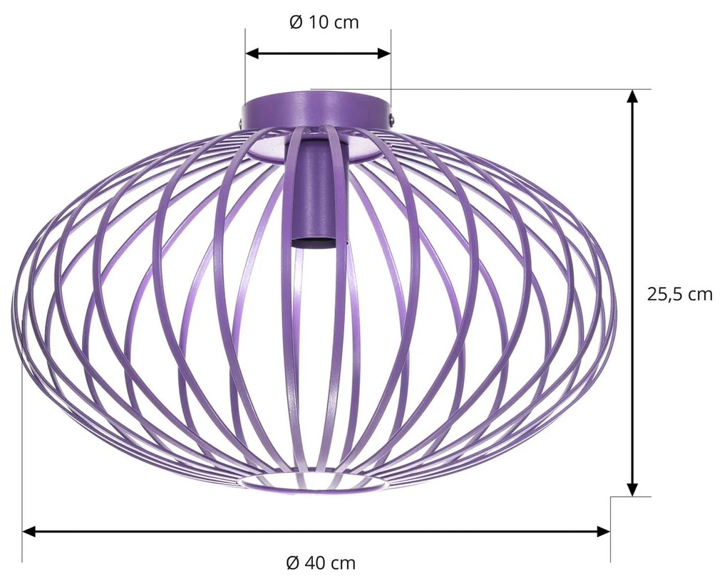 Lindby Maivi stropní světlo klec fialová 40 cm