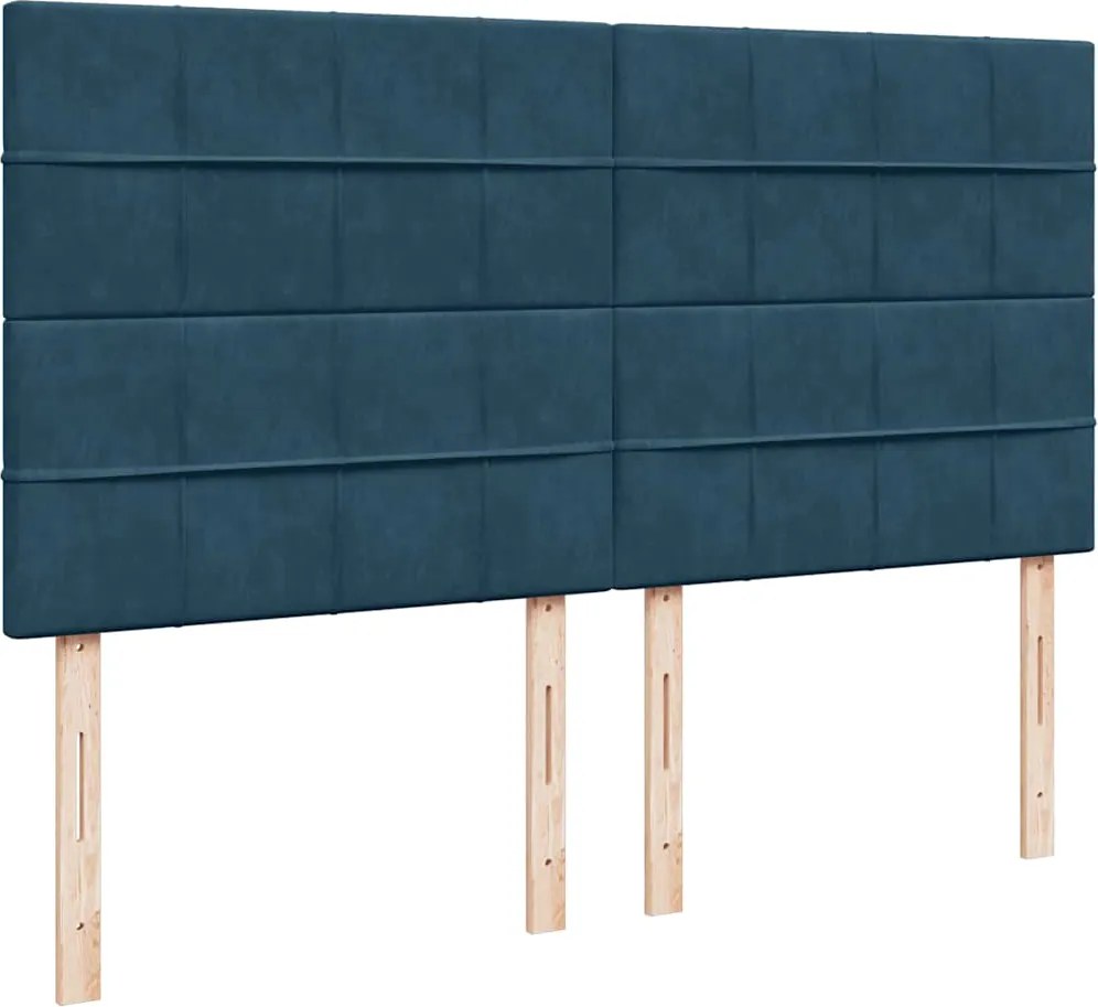 Box spring postel s matrací modrá 200 x 200 cm samet 3293306