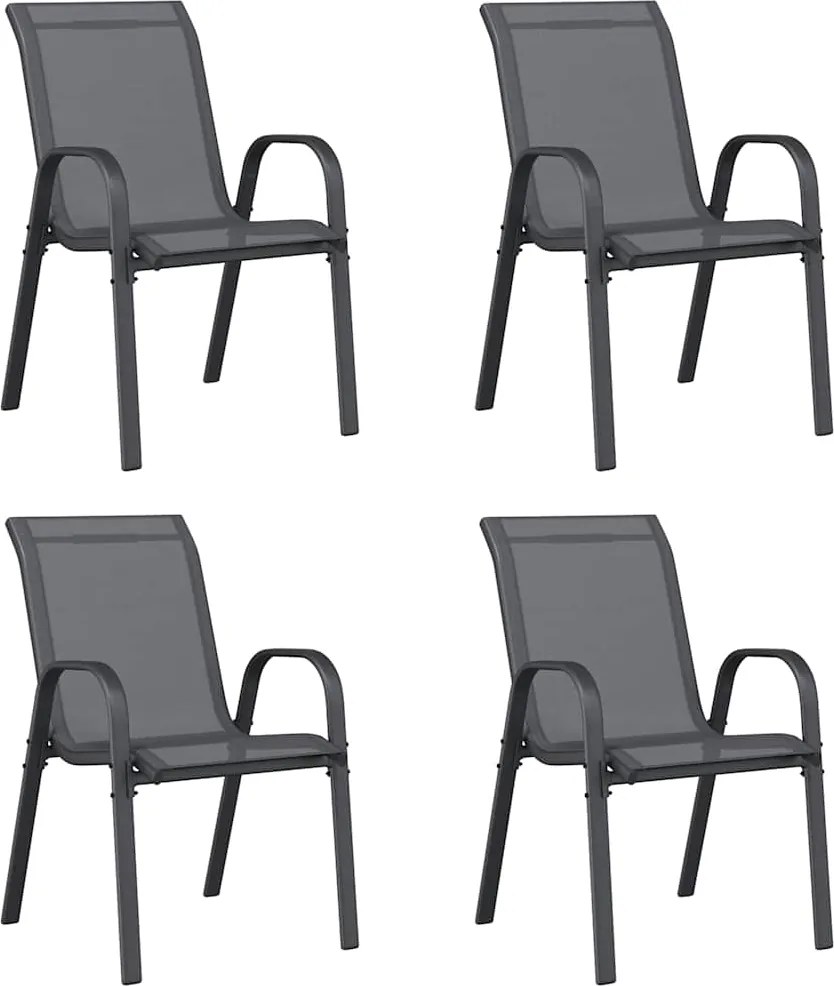 Stohovatelné zahradní židle 4 ks šedé textilenová tkanina 318781