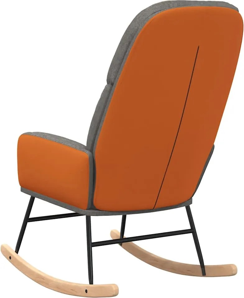 Houpací křeslo světle šedé textil 341042