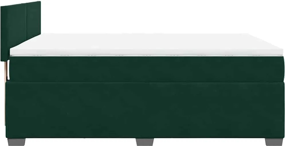 Box spring postel s matrací tmavě zelená 140x200 cm samet 3288627