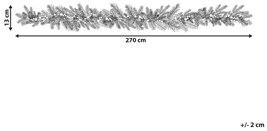 Osvícená vánoční girlanda 270 cm zelená ELBRUS Beliani