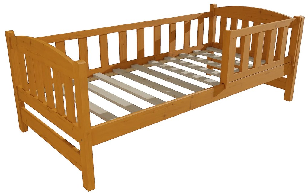 Vomaks Dětská postel DP 002 se zábranou Rozměr: 80 x 200 cm, Barva: barva růžová