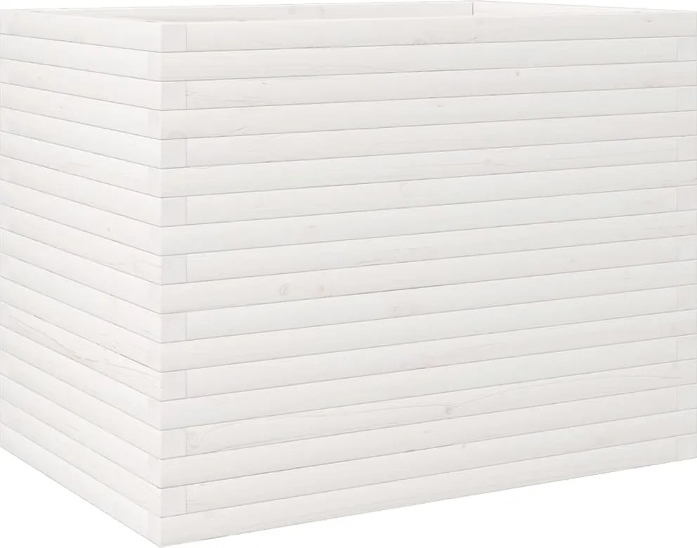 Zahradní truhlík bílý 90 x 60 x 68,5 cm masivní borovice 3282500