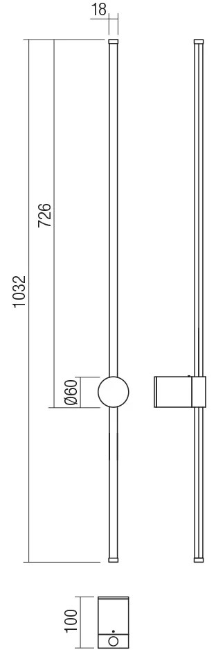 Smarter 01-3123 nástěnné LED svítidlo Taboo, matně bílá, 11W, 3000K, 103,2cm