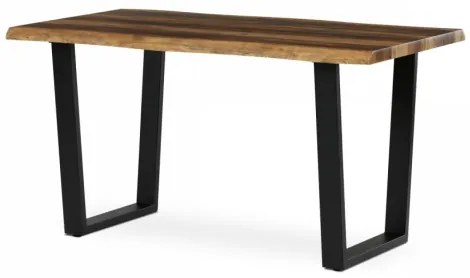 Jídelní stůl 140 × 80 cm staré dřevo | Industriální U podnož pro 4–6 osob
