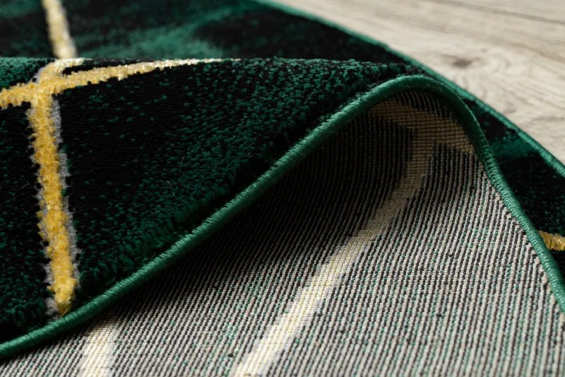 Dywany Łuszczów, POŠKOZENÝ Kusový koberec Emerald 1022 green and gold kruh, 120x120 (průměr) kruh, zelená, ložnice