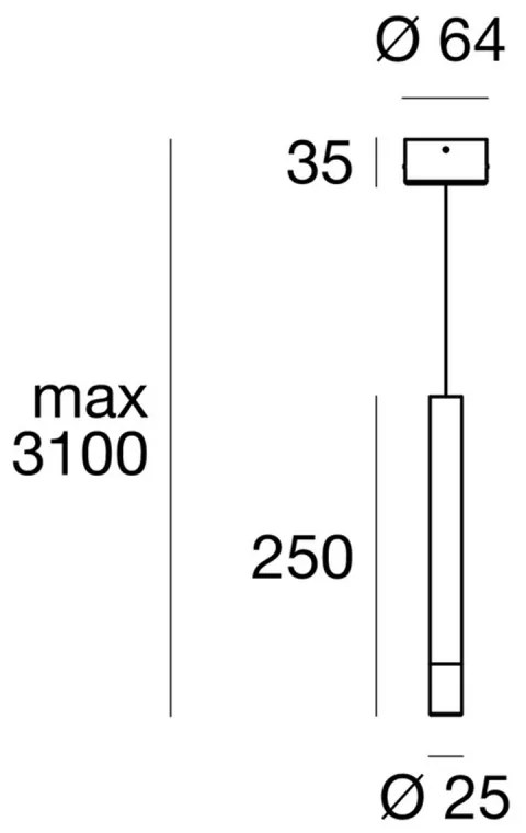 Gelco PUCCINI závěsné LED svítidlo, 2W, 250x25mm, zlatá 9254