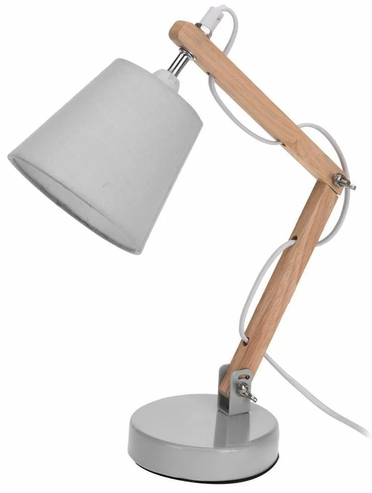 DekorStyle Stolní lampa s šedým stínidlem 45 cm