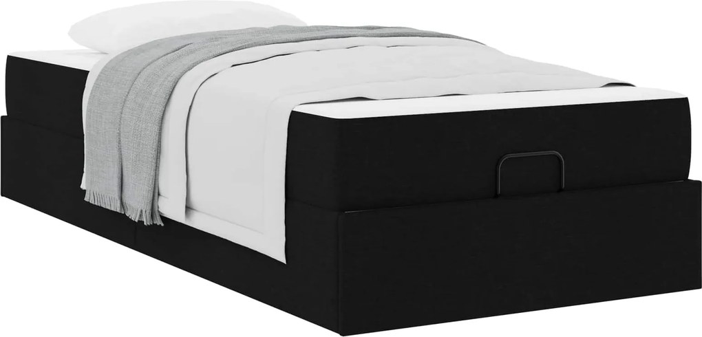Rám postele s matrací 2 ks Černá textil 3399447