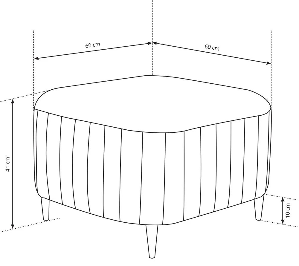 Taburet LAREN | 60x60 | bez úložného prostoru | VÝBĚR LÁTEK
