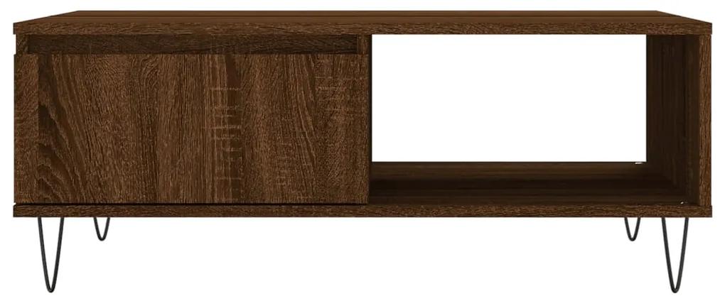 Konferenční stolek hnědý dub 90 x 60 x 35 cm kompozitní dřevo - Default Title