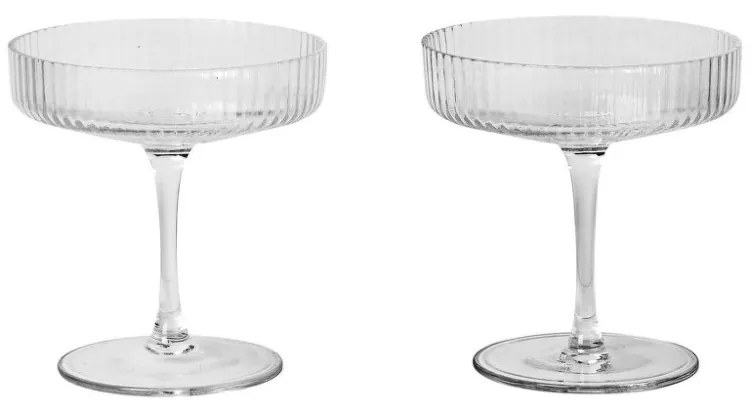 Ferm Living Skleničky Ripple Champagne Saucer, set 2ks